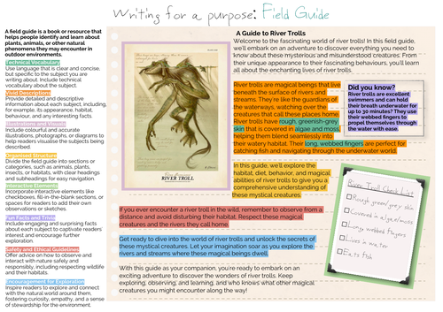 KS2 Writing for a Purpose: Field Guide | Teaching Resources