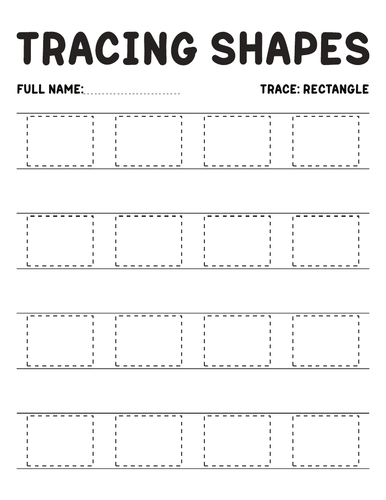 Tracing RECTANGLES worksheet | Teaching Resources