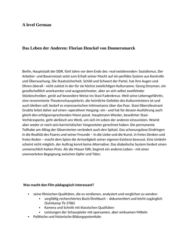 Das Leben der Anderen: Florian Henckel von Donnersmarck: essay ...