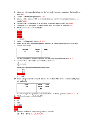 Year 6 SAT Revision - Number and Place Value and FDP | Teaching Resources