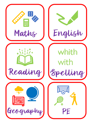 KS2 visual timetable - bright | Teaching Resources