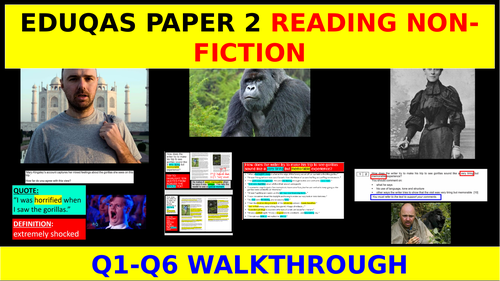 EDUQAS PAPER 2 READING Q1-Q6 WALKTHROUGH (WITH MOCK AND VIDEO PODCAST) | Teaching Resources
