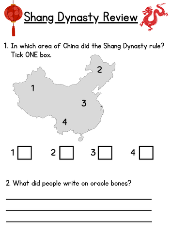 KS2 Shang Dynasty Assessment Quiz- End of Unit | Teaching Resources