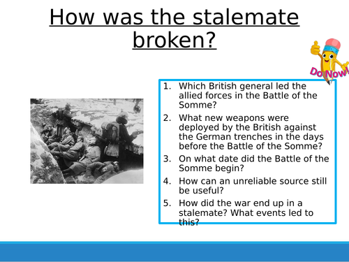WWI 9 - Stalemate | Teaching Resources