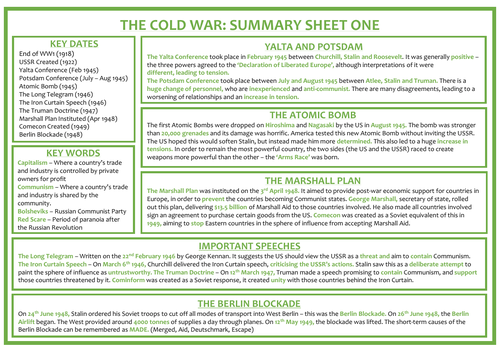 Secondary cold war resources