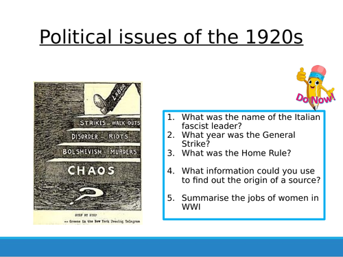 Interwar 4 - Political overview | Teaching Resources