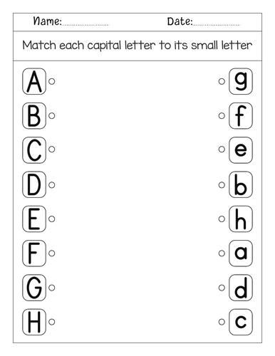 Matching uppercase and lowercase Letters | Teaching Resources