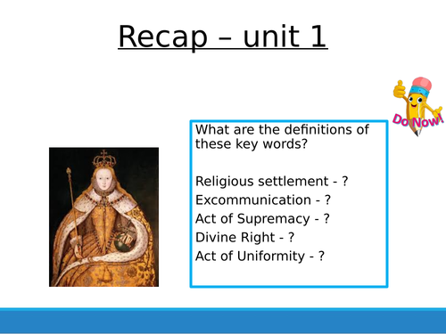 Early Elizabeth 6 - Unit 1 recap | Teaching Resources Early Elizabeth 6 - Unit 1 recap | Teaching Resources