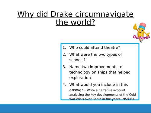 Early Elizabeth 18 - Drake | Teaching Resources