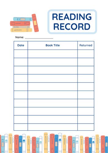 Reading Record | Teaching Resources Reading Record | Teaching Resources