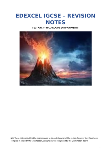 Edexcel IGCSE Geography - Hazardous Environments [Detailed and Accurate ...