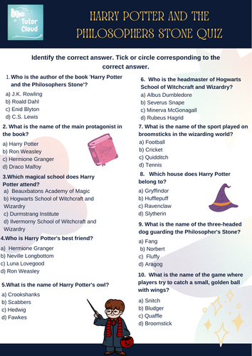 Harry Potter and the Philosophers Stone Quiz | Teaching Resources
