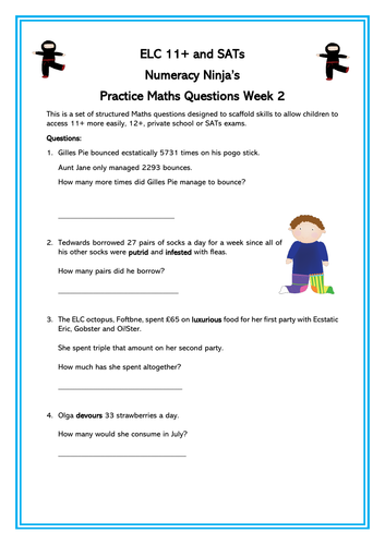 Week Two - Maths Practice Questions | Teaching Resources