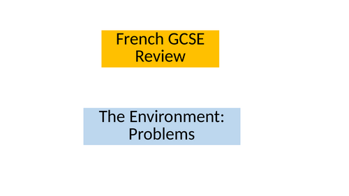 French Environmental problems and solutions | Teaching Resources