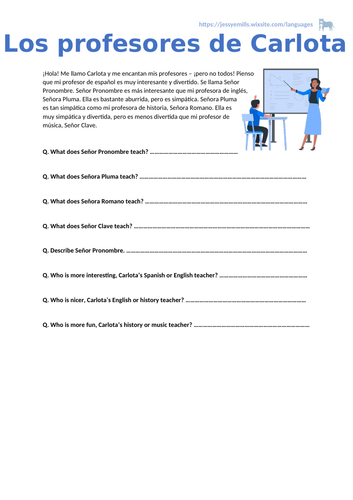 Spanish Reading Comprehensions - Teachers | Teaching Resources