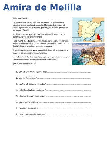 Spanish Reading Comprehension - Sports | Teaching Resources