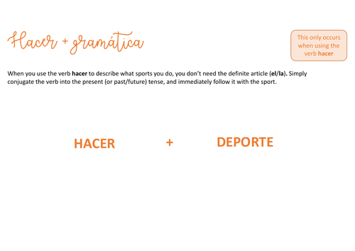 Spanish Grammar - HACER/JUGAR | Teaching Resources