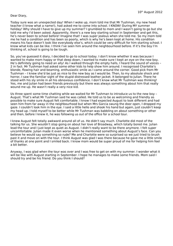 Wonder - Jack's Diary Entry | Teaching Resources