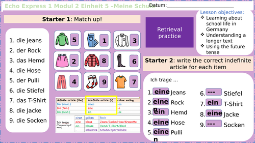 Echo Express 1 Modul 2Unit5 Meine Schule | Teaching Resources