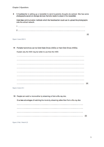 CHAPTER 3 0417 ICT PAST PAPER QUESTION IGCSE CAMBRIDGE | Teaching Resources