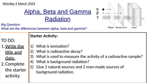 GCSE Alpha, Beta and Gamma | Teaching Resources
