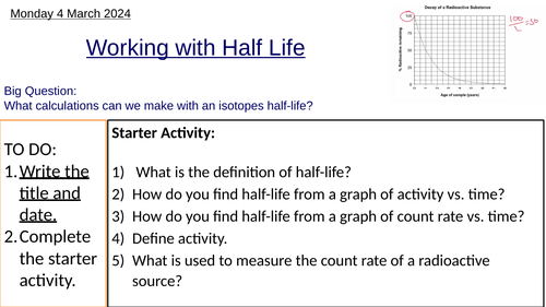 GCSE Working with Half Life | Teaching Resources