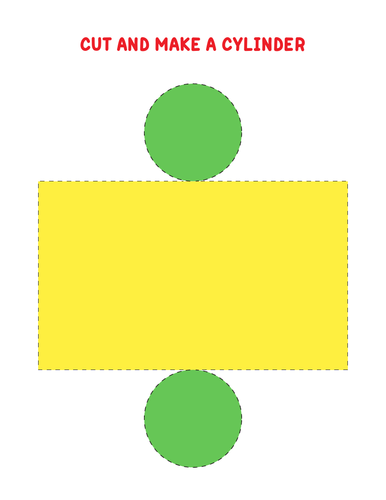 Make CYLINDER out of paper template | Teaching Resources