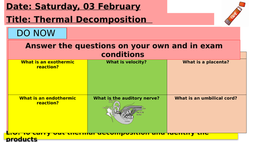 KS3 - Thermal Decomposition | Teaching Resources