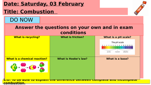 KS3 - Combustion | Teaching Resources