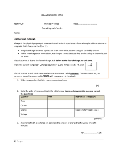 Electricity for key stage 3 | Teaching Resources
