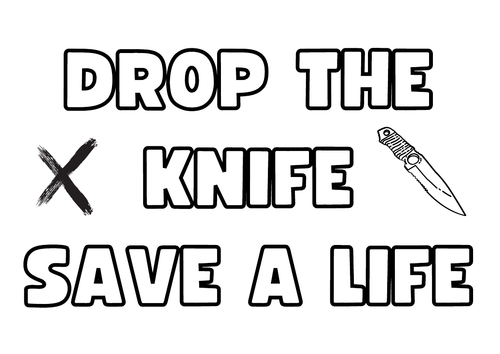 Knife Crime / Safety Colour in Sheets Posters Slogans PSHE / Tutor Time ...