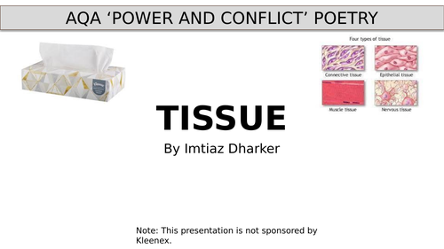 Tissue by Imtiaz Dharker | Teaching Resources