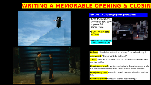 WRITING A MEMORABLE OPENING & CLOSING - Creative Writing | Teaching ...