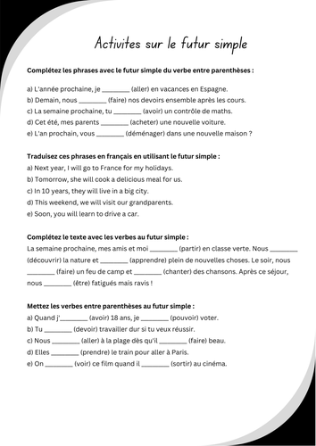 Studio 4 KS4 grammar worksheet future simple | Teaching Resources