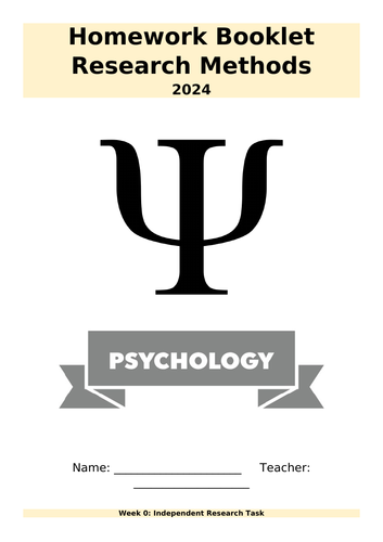 Research Methods Homework Booklet (GCSE) | Teaching Resources