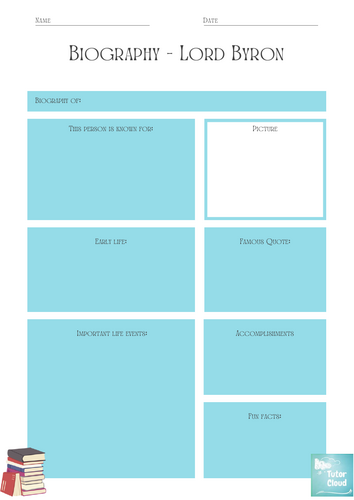 Researching the Poet Lord Byron Worksheet | Teaching Resources