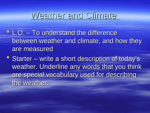 Weather and climate | Teaching Resources