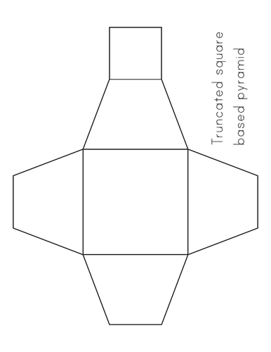 Make Truncated Square Based Pyramid Out Of Paper Teaching Resources 