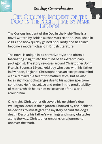 The Curious Incident of the Dog in the Night-Time Novel by Mark Haddon ...