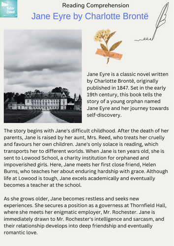 Jane Eyre by Charlotte Brontë – Reading Comprehension | Teaching Resources