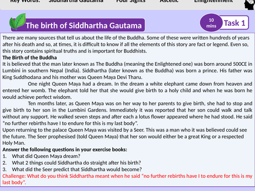 The Life of Siddhartha Gautama Buddha | Teaching Resources