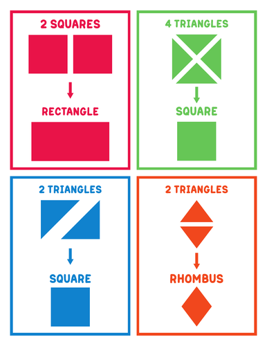 Composing and decomposing shapes Flashcards | Teaching Resources