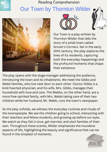 Our Town by Thornton Wilder – Reading Comprehension | Teaching Resources