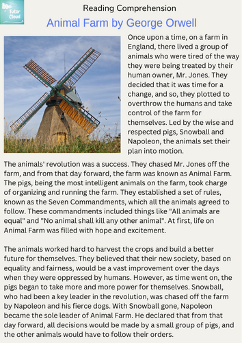 Animal Farm by George Orwell – Reading Comprehension | Teaching Resources