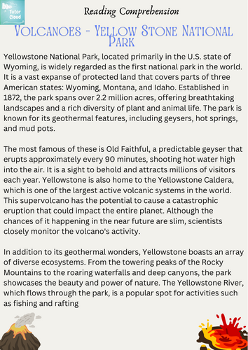 Volcanoes - Yellow Stone National Park | Teaching Resources