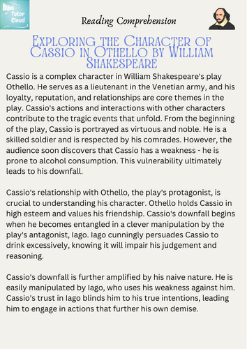 Exploring the Character of Cassio in Othello by William Shakespeare ...
