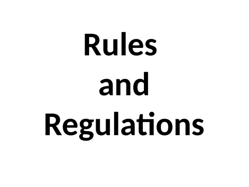 Rules and Regulations Assembly | Teaching Resources
