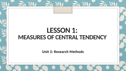 Central Tendency | Teaching Resources