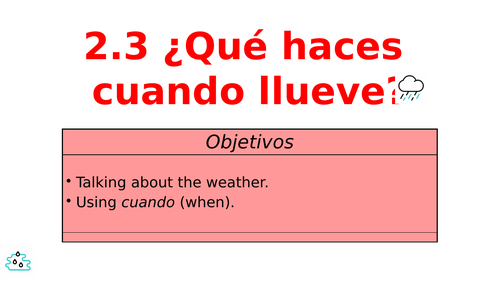 Viva 1 - Module 2.3 Que haces cuando llueve? | Teaching Resources