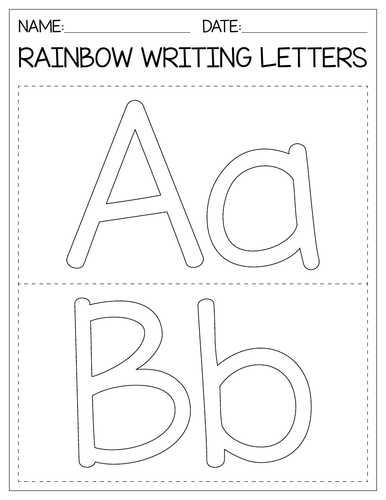 Rainbow writing Letters A to Z worksheets | Teaching Resources